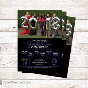 Group Graduation Party Invitation Group Grad Party Grad Announcement ...