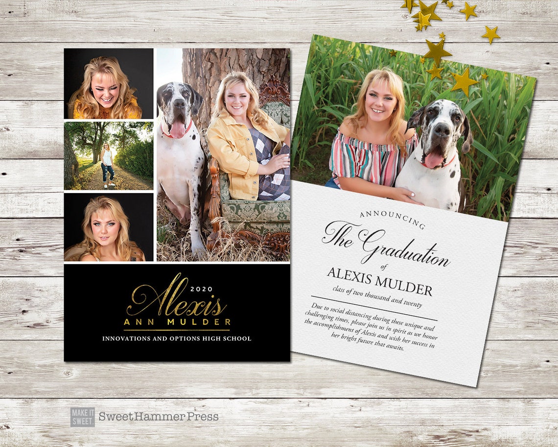 Multiple Photos Graduation Announcement Formal Graduation - Etsy