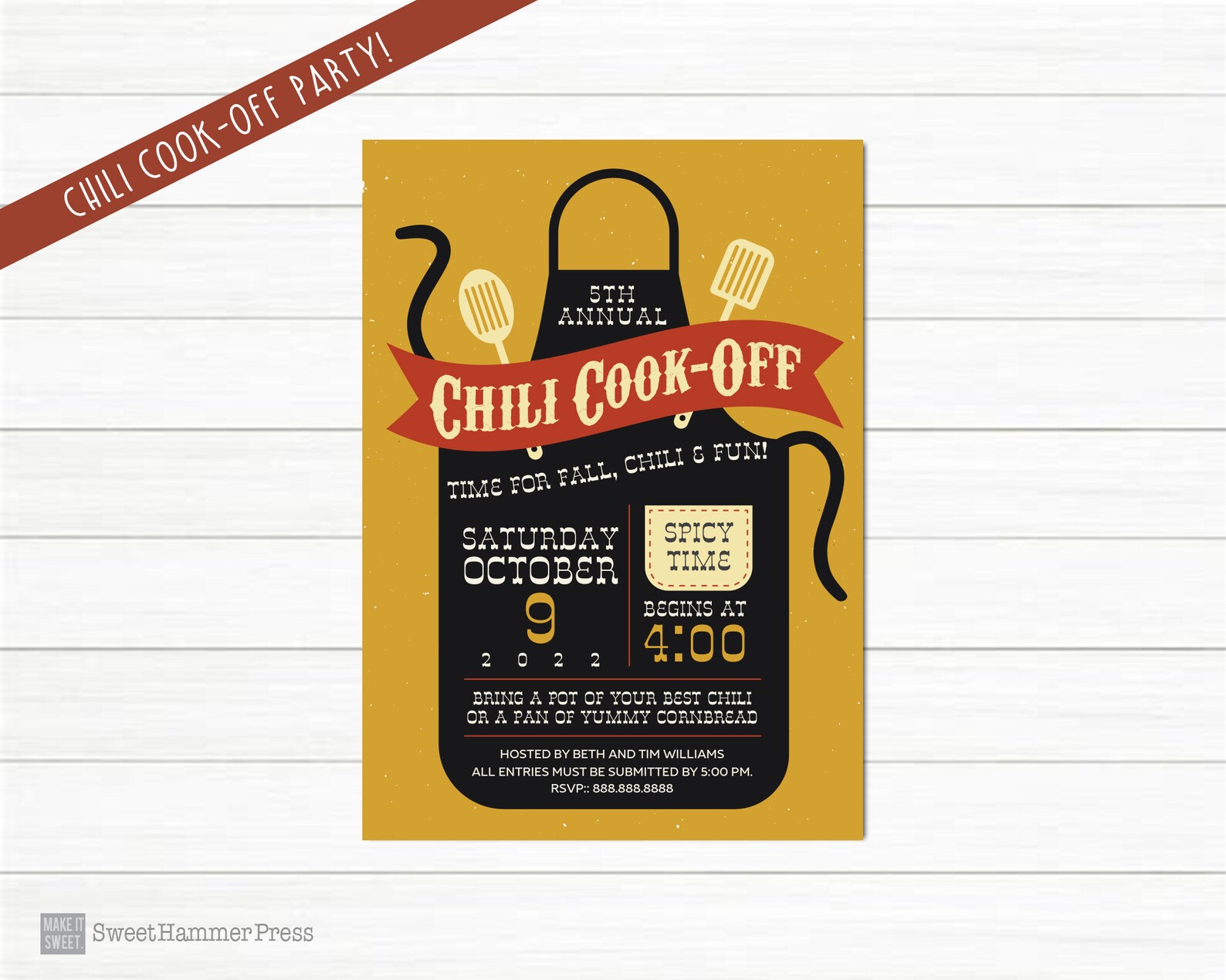 Chili Cook off Party Invitation Printed or Printable Soup - Etsy