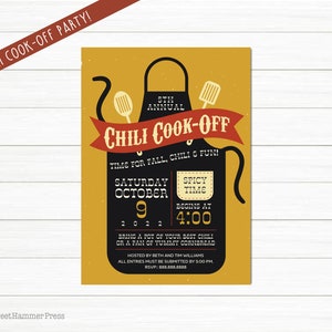 Chili Cook off Party Invitation, Printed or Printable | Soup Party ...