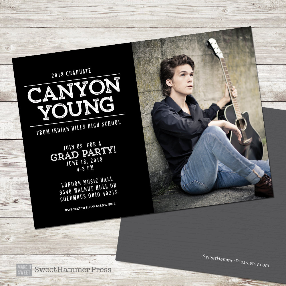 High School Graduation Party Invitations For Guys