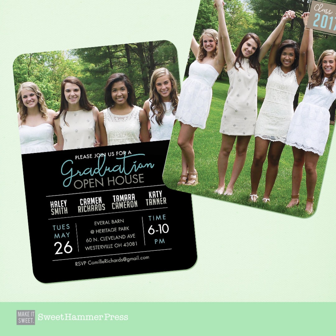 Graduation Party Invitation Group Grad Party Grad Announcement Digital ...