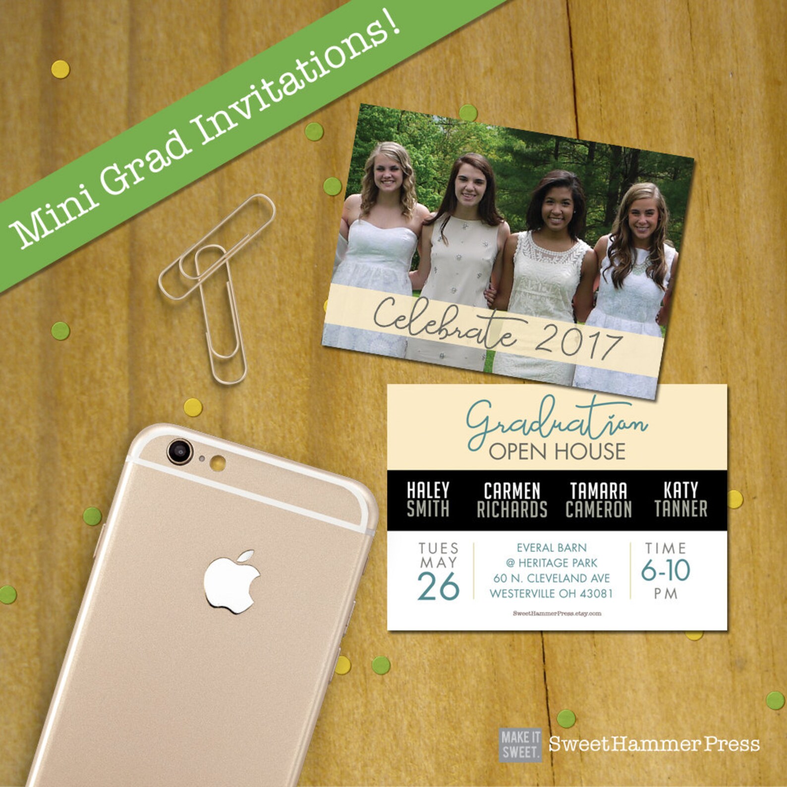 Mini Grad Party Invitation Grad Group Party Invites Trading - Etsy