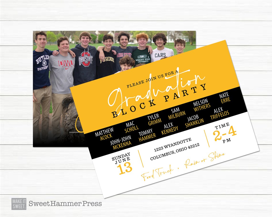 Group Graduation Party Invitation Group Grad Party Grad - Etsy