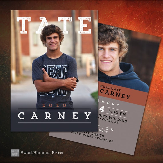 Boys High School Graduation Invitations