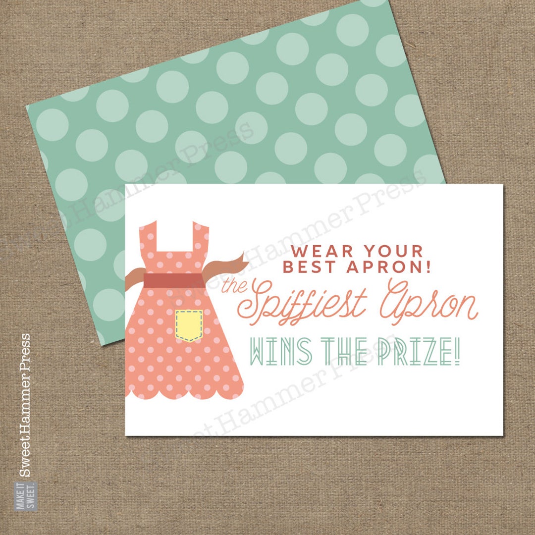 Wear Your Best Apron Card Inserts for Kitchen Bridal Shower Apron Game ...