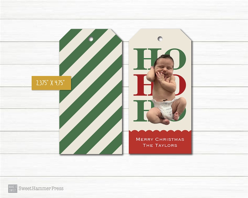 Personalized Holiday Tags With Photo Extra Large Gift Tags - Etsy