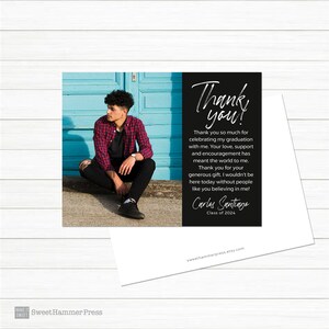Personalized Graduation Thank You Note Cards With Photo for Grad Custom ...