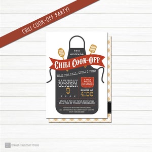 Chili Cook off Party Invitation, Printed or Printable | Soup Party ...