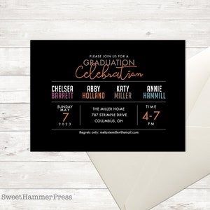 Graduation Party Group Invitation Group Grad Party Grad Announcement ...