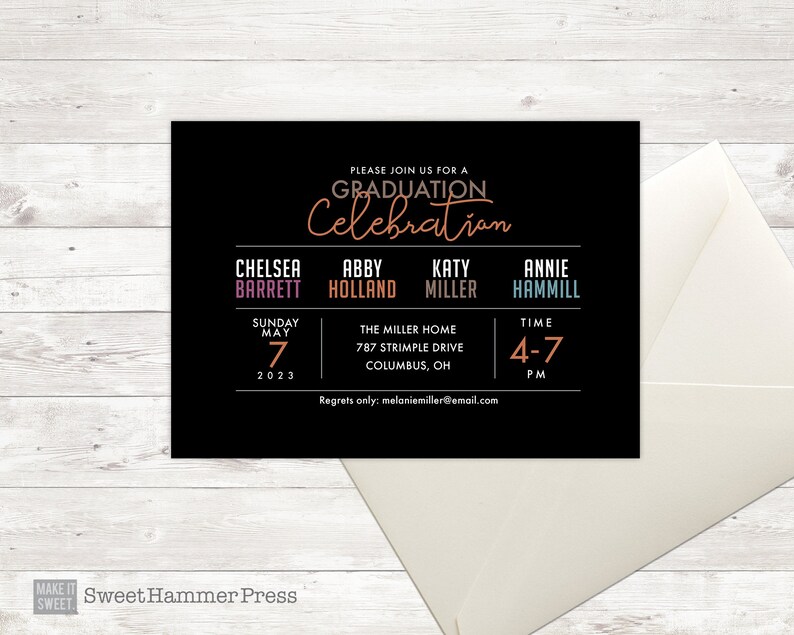 Graduation Party Group Invitation Group Grad Party Grad - Etsy