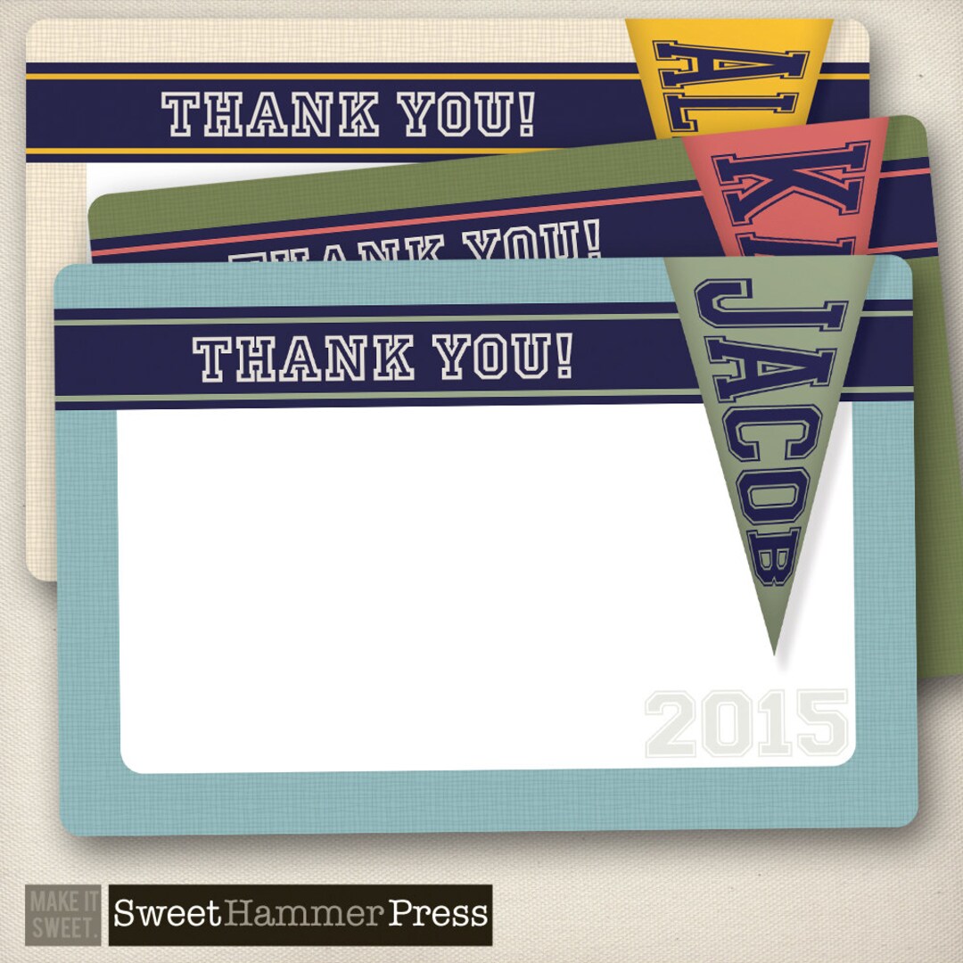 Thank You Cards Graduation Printed Thank You Notes Thank You Cards Grad ...