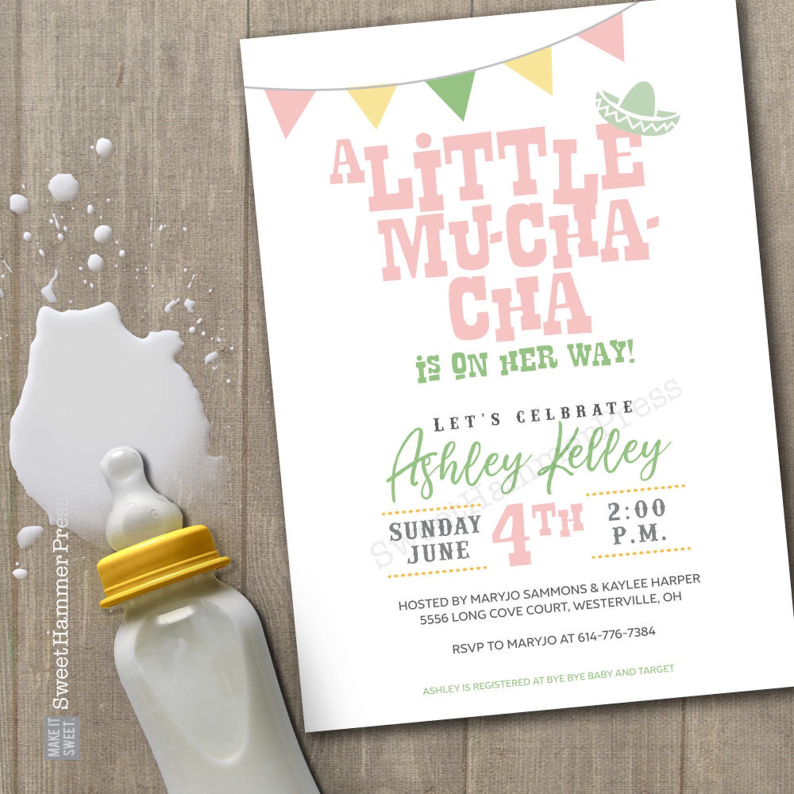 A Little Muchacha or Muchacho Baby Shower Invitation Printable - Etsy