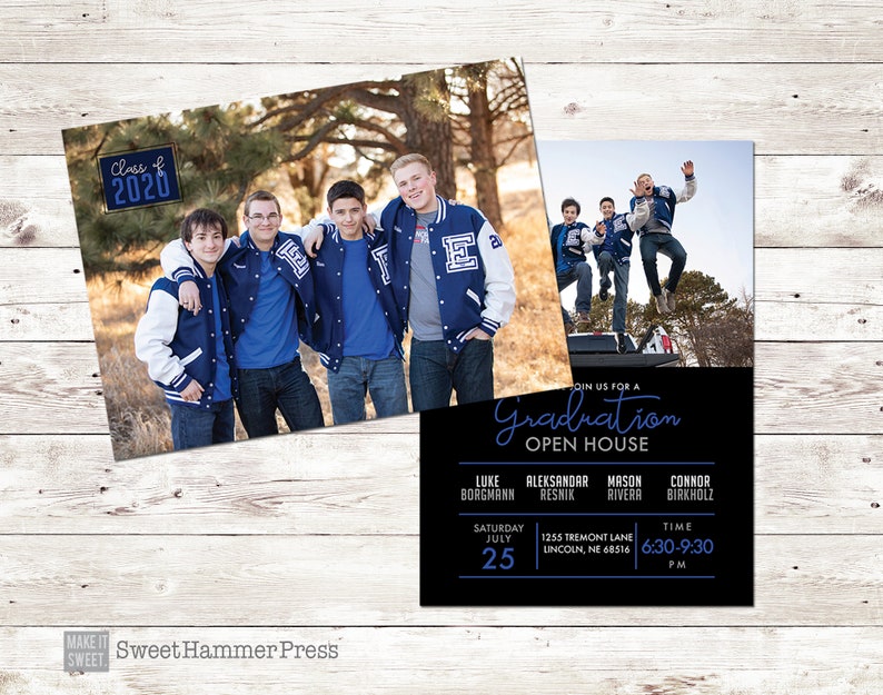 Group Graduation Party Invitation Group Grad Party Grad Announcement ...