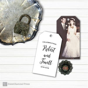 Printed Photo Gift Tags / Anniversary Gift Tags With Wedding Photo ...