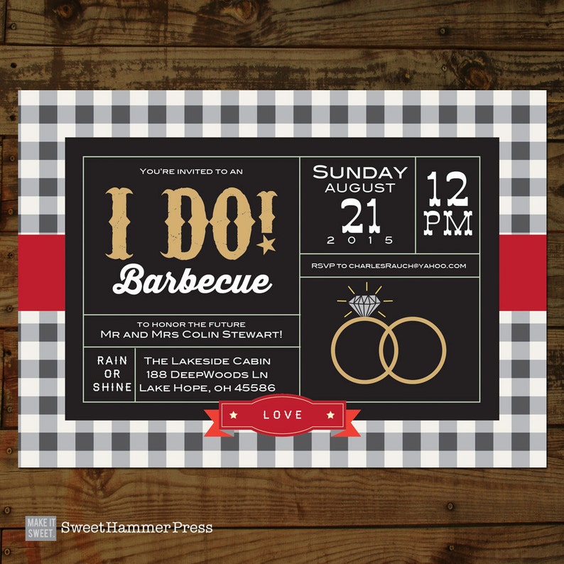I Do BBQ Invitation | I Do Barbecue Bridal Shower Invite | Couples Shower Barbeque Outdoor Party ...