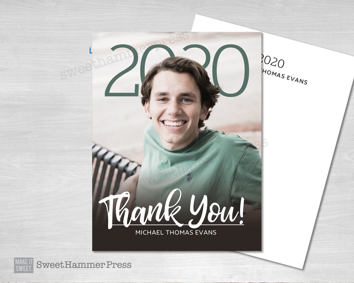 Graduation Thank You Cards With Photo Thank You Card Printed - Etsy