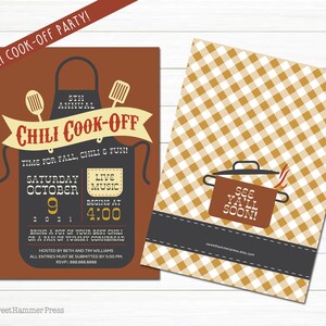 Chili Cook off Party Invitation, Printed or Printable | Soup Party ...