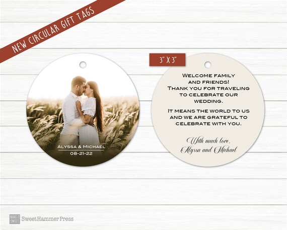 Round Photo Gift Tag Printed Extra Large Gift Tags With - Etsy