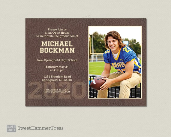 Football Kicker Graduation Invitation