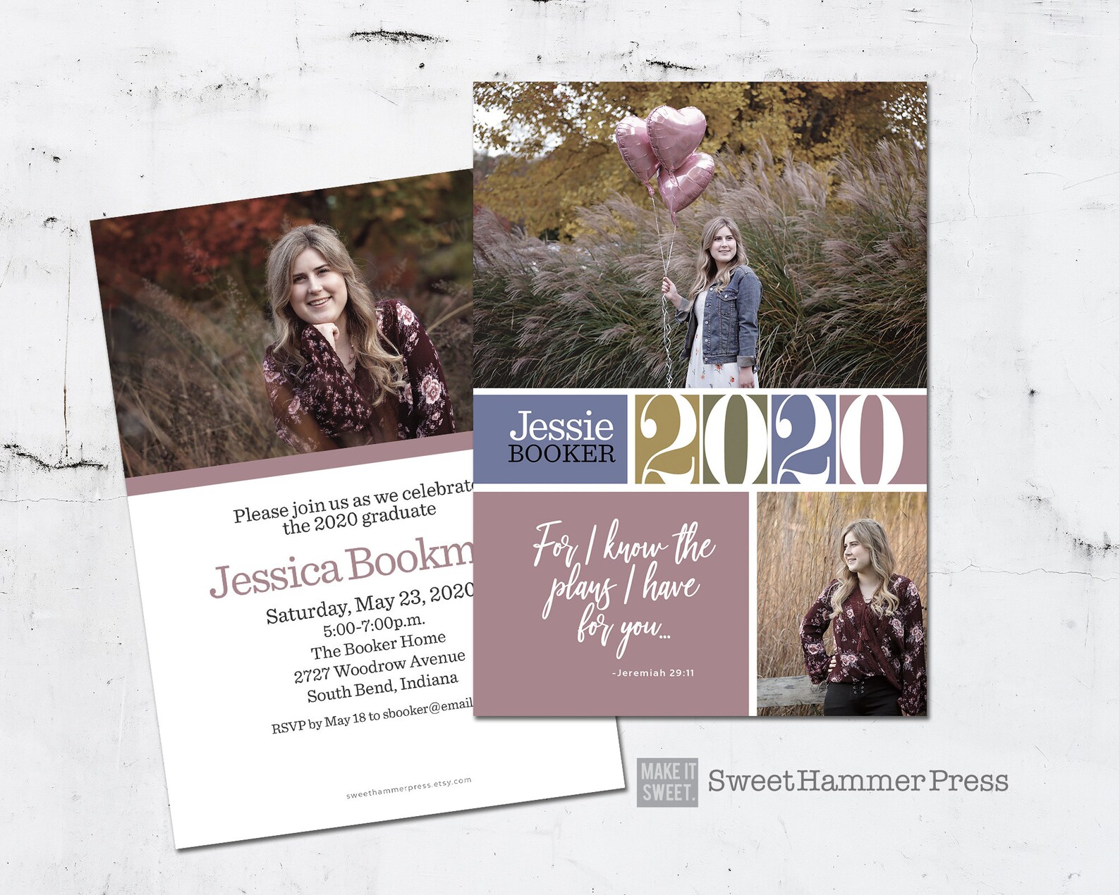 2020 Graduation Invitation With Scripture for Girl or Boy - Etsy