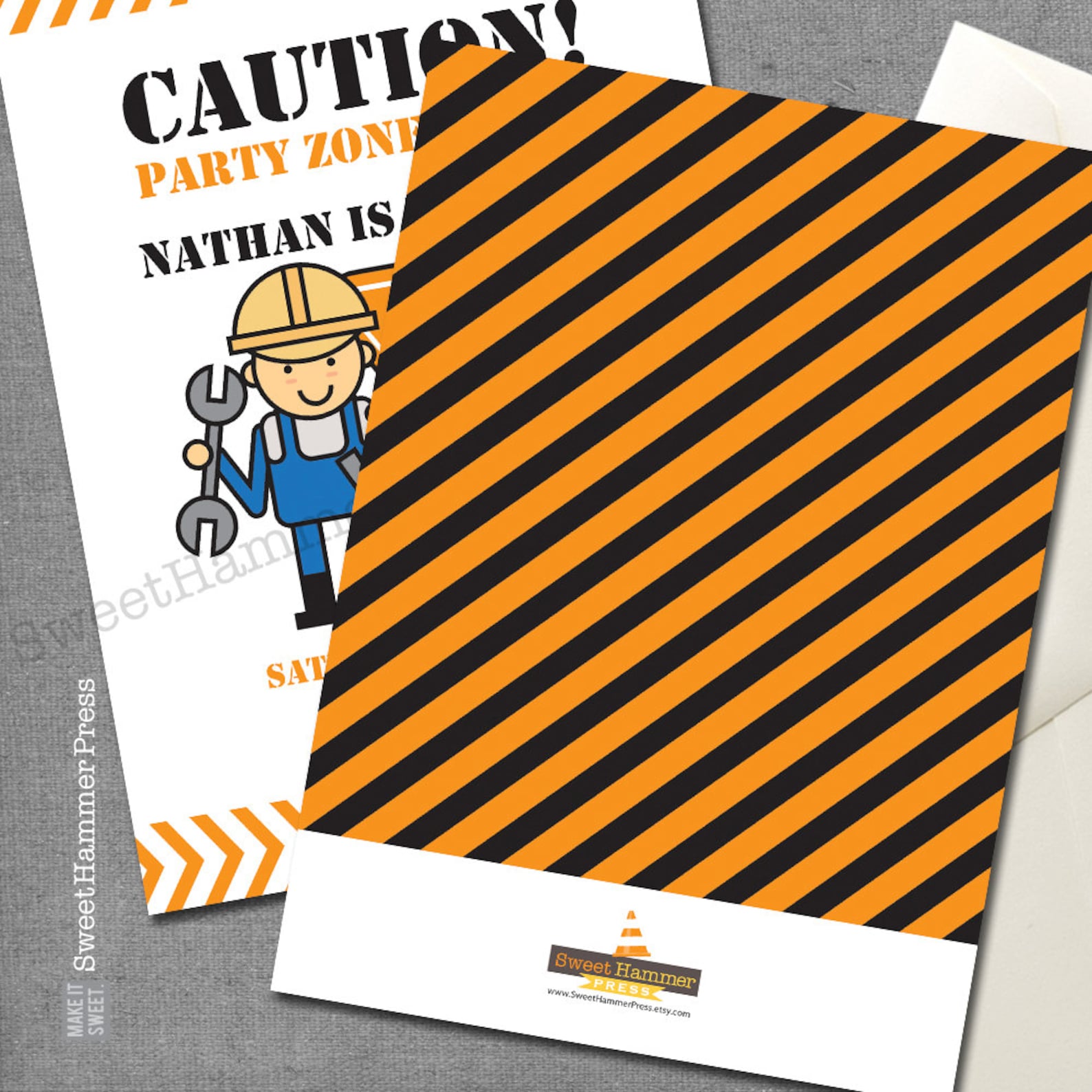 Construction Birthday Party Invitation Construction Party Etsy