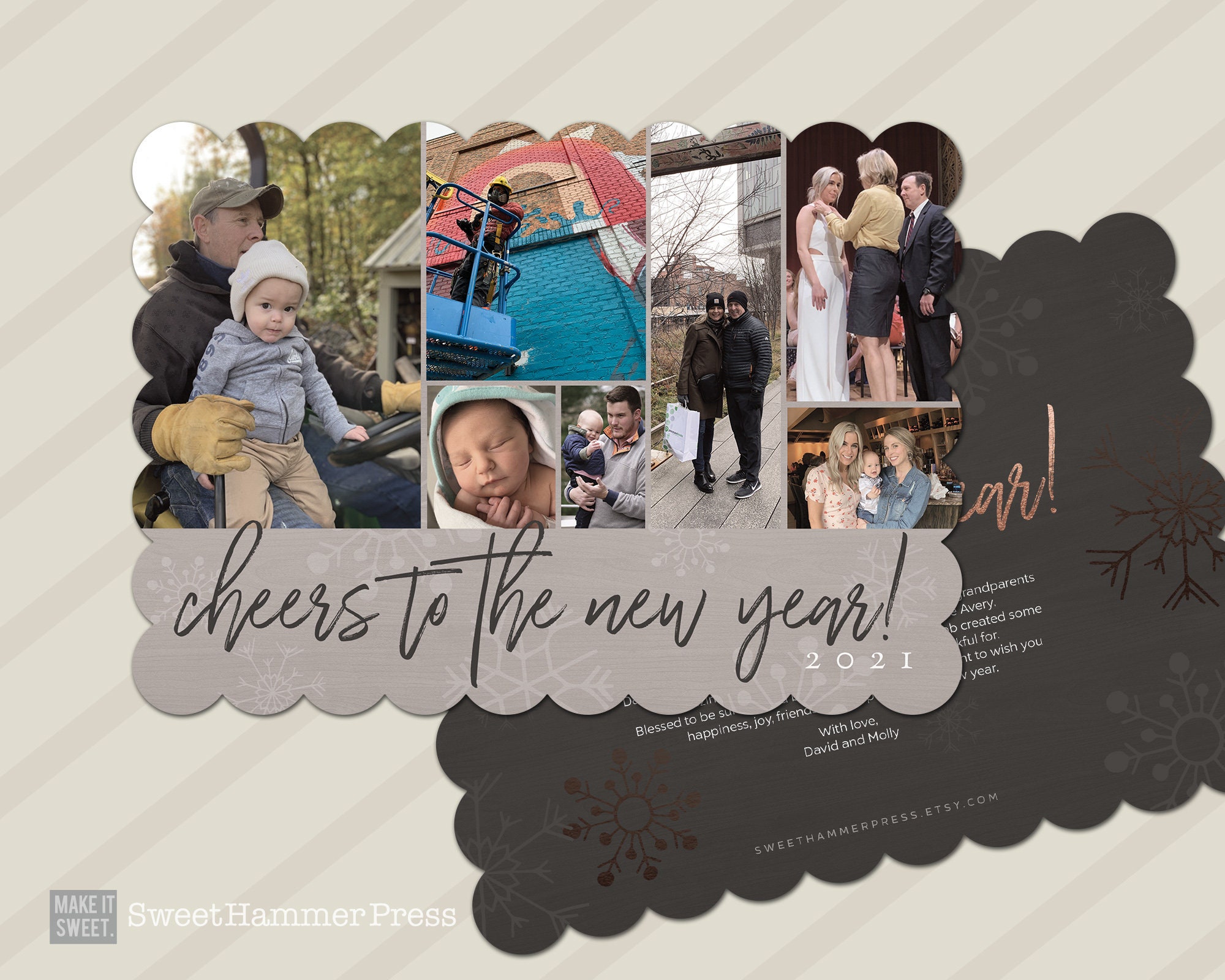 Custom Designed Christmas Card With Photos - Custom Holiday Card Design ...