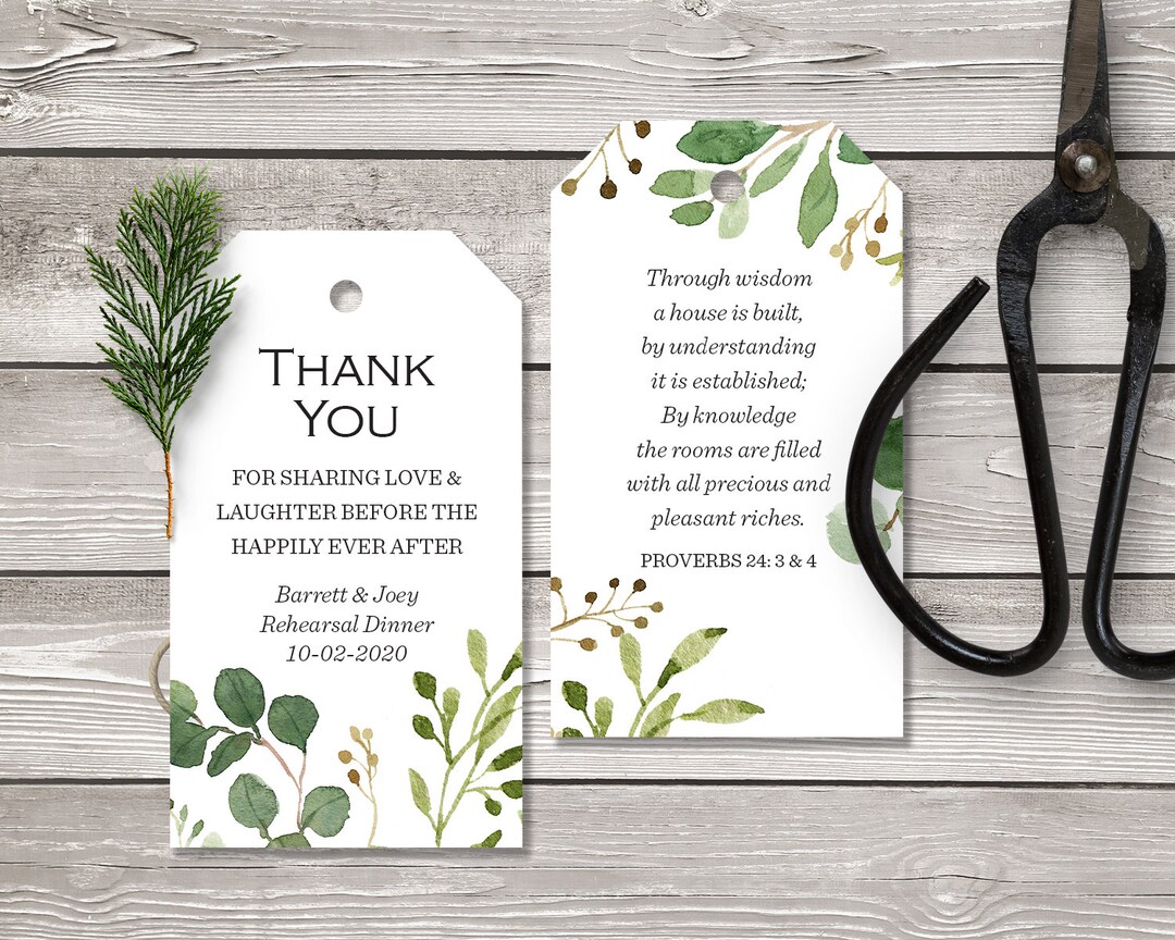 Custom Gift Tags for Wedding Gifts Printed Rehearsal Dinner Gift Tags ...