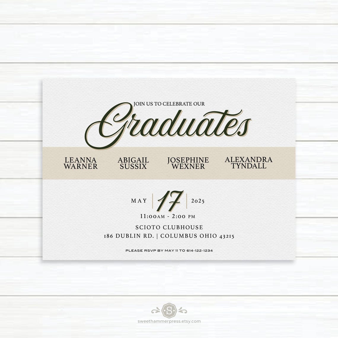 Group Graduation Party Invitation, Group Grad Party, Grad Announcement ...