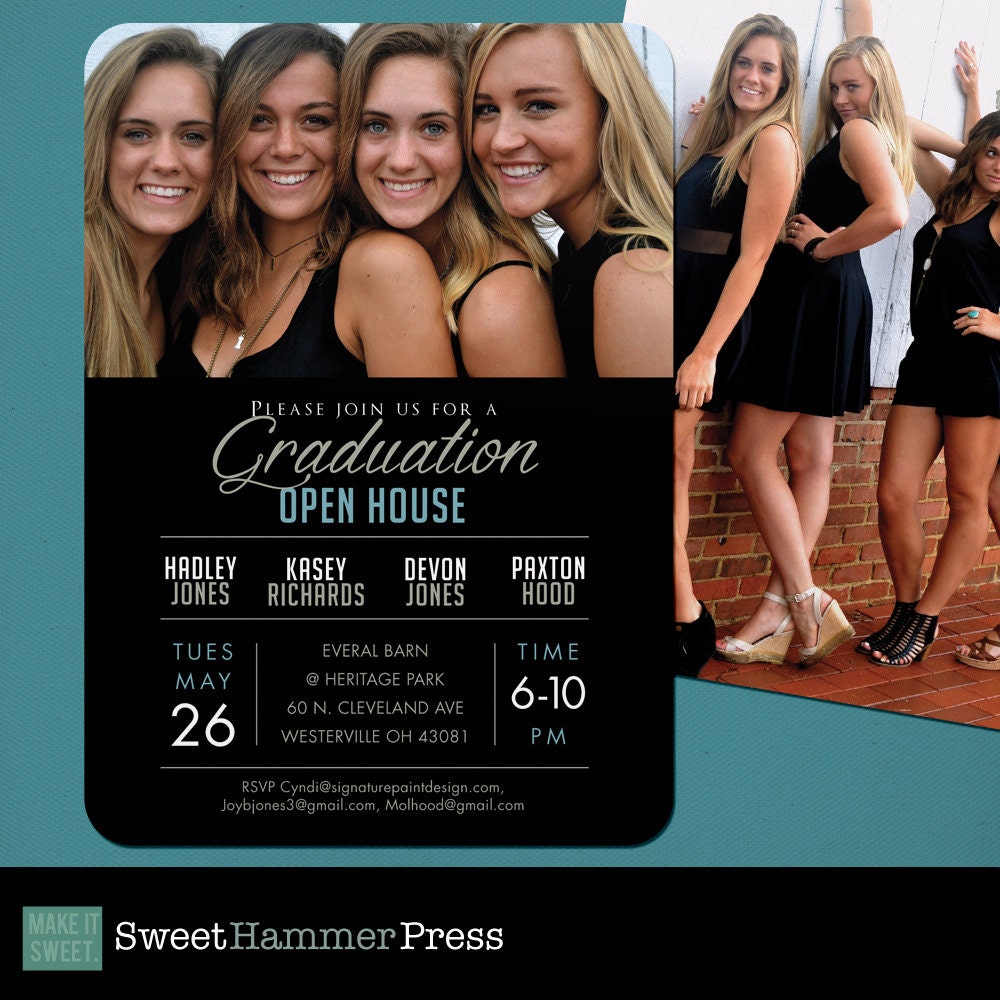 Group Party Graduation Party Invitation or Announcement High | Etsy