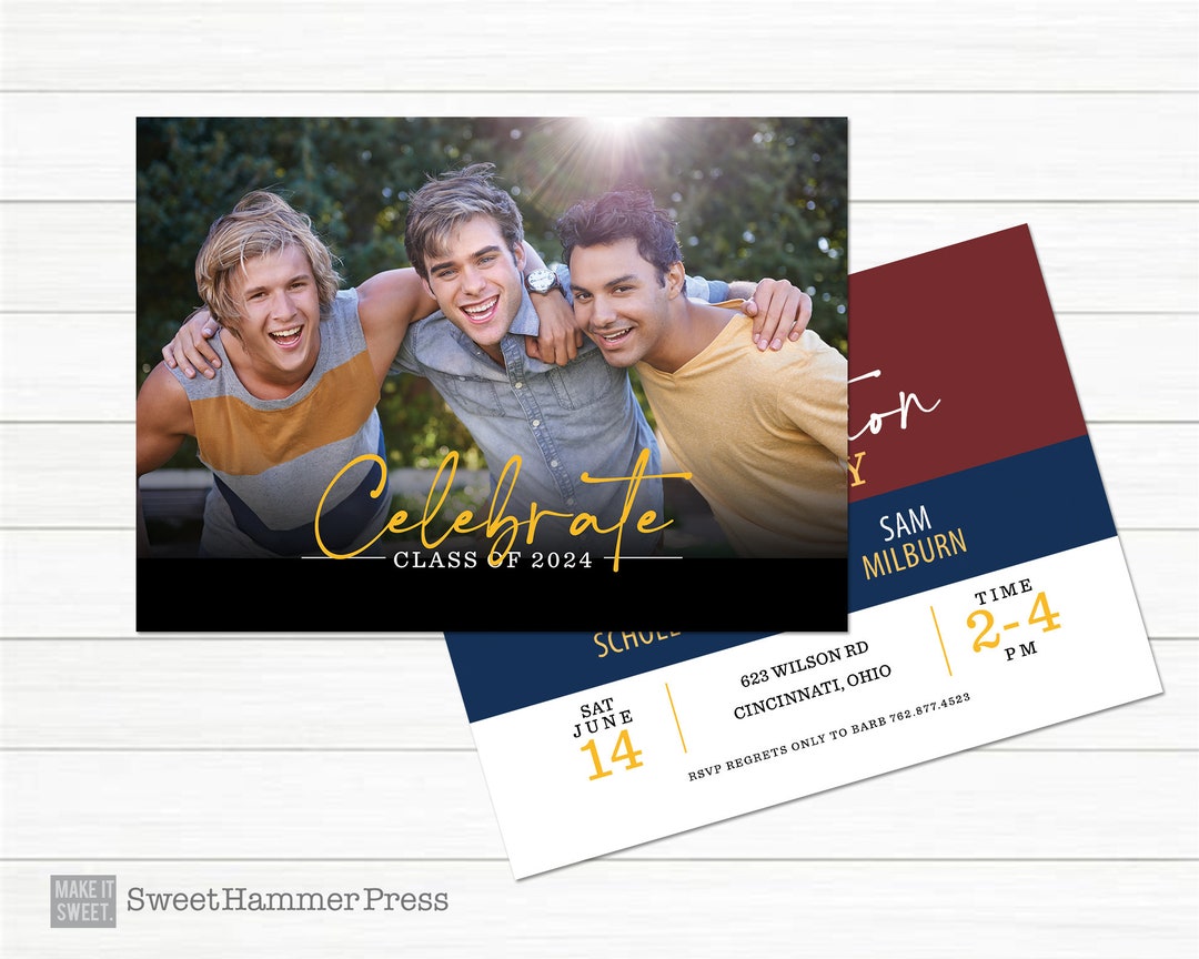Group Graduation Party Invitations Printed or Printable Graduation ...