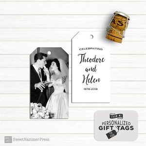 Printed Photo Gift Tags / Anniversary Gift Tags With Wedding Photo ...