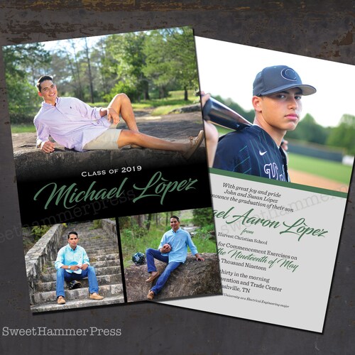Graduation Invitations for Guys Graduation Announcement Guy - Etsy
