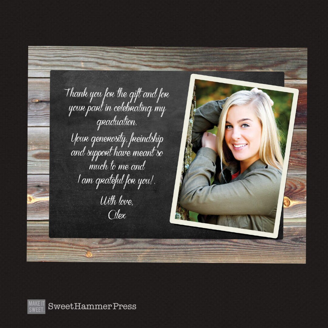 Graduation Thank You Cards Photo Thank You Postcard Thank You ...