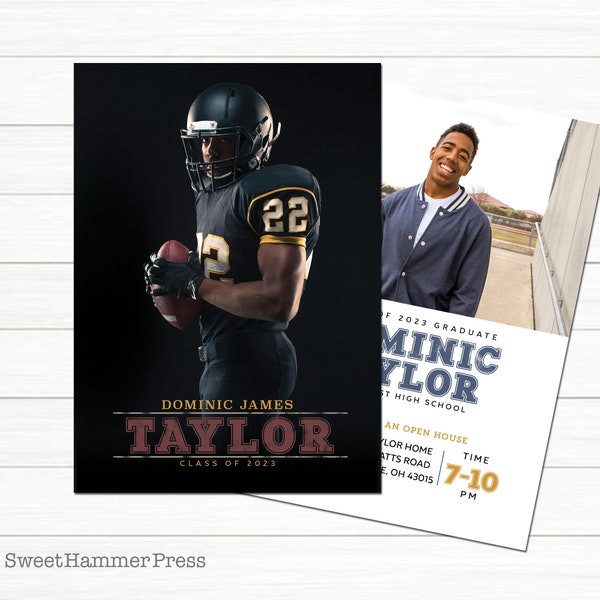 Football Graduation Invitations - Etsy