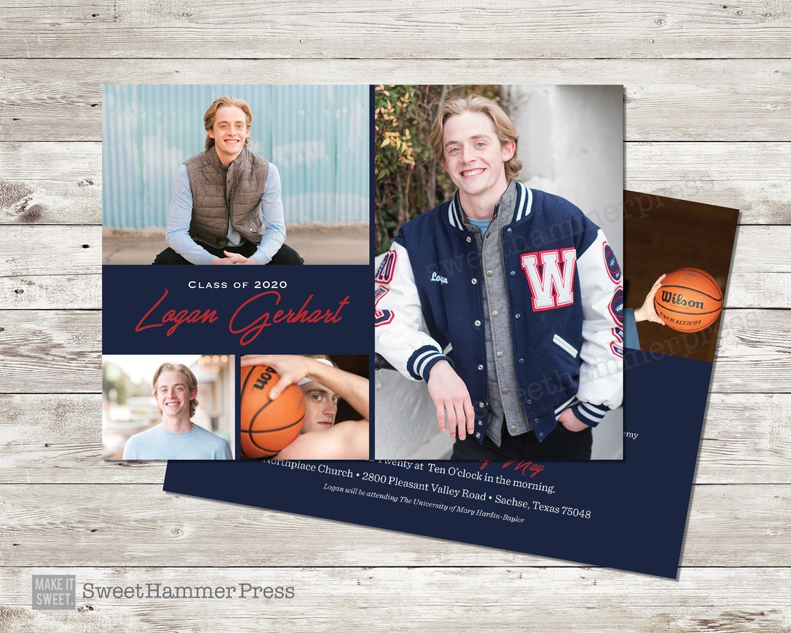 Graduation Announcement Boy Graduation Invitation Guy - Etsy