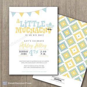 Muchacho Baby Shower Invitation Little Muchacha Invite Digital or ...