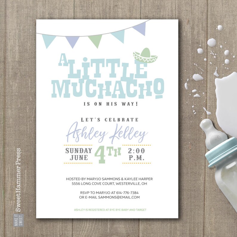 Muchacho Baby Shower Invitation Little Muchacha Invite Digital - Etsy