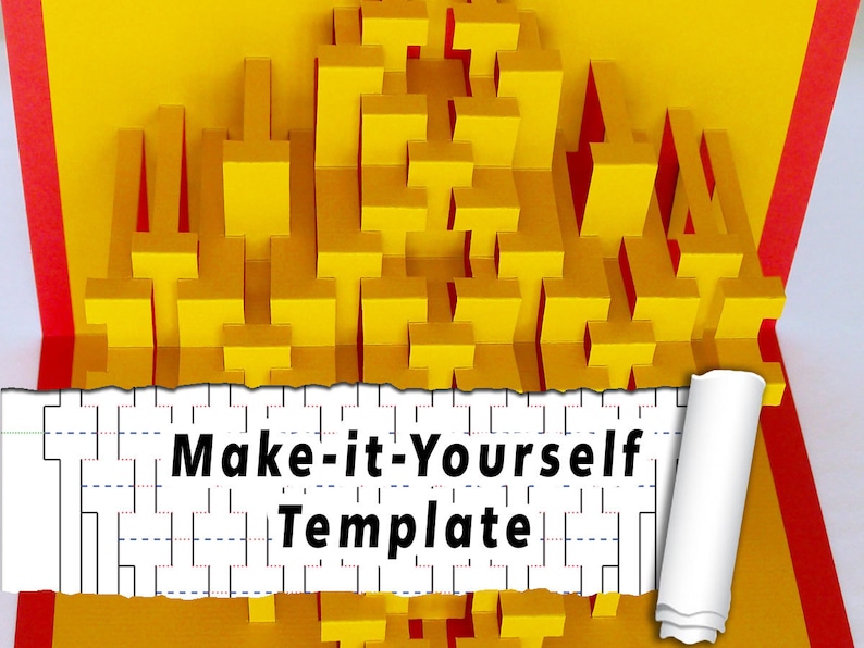 DIY Template - "split Quarters" Kirigami Pop-up Paper Sculpture - Etsy