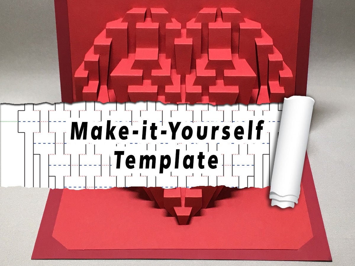 DIY Template Heart O' My Heart Kirigami Pop-up Paper Sculpture - Etsy