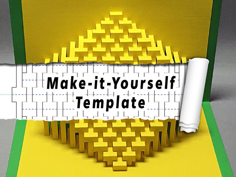 DIY Template 9x9 Straight Diamond Kirigami Pop-up Paper Sculpture - Etsy