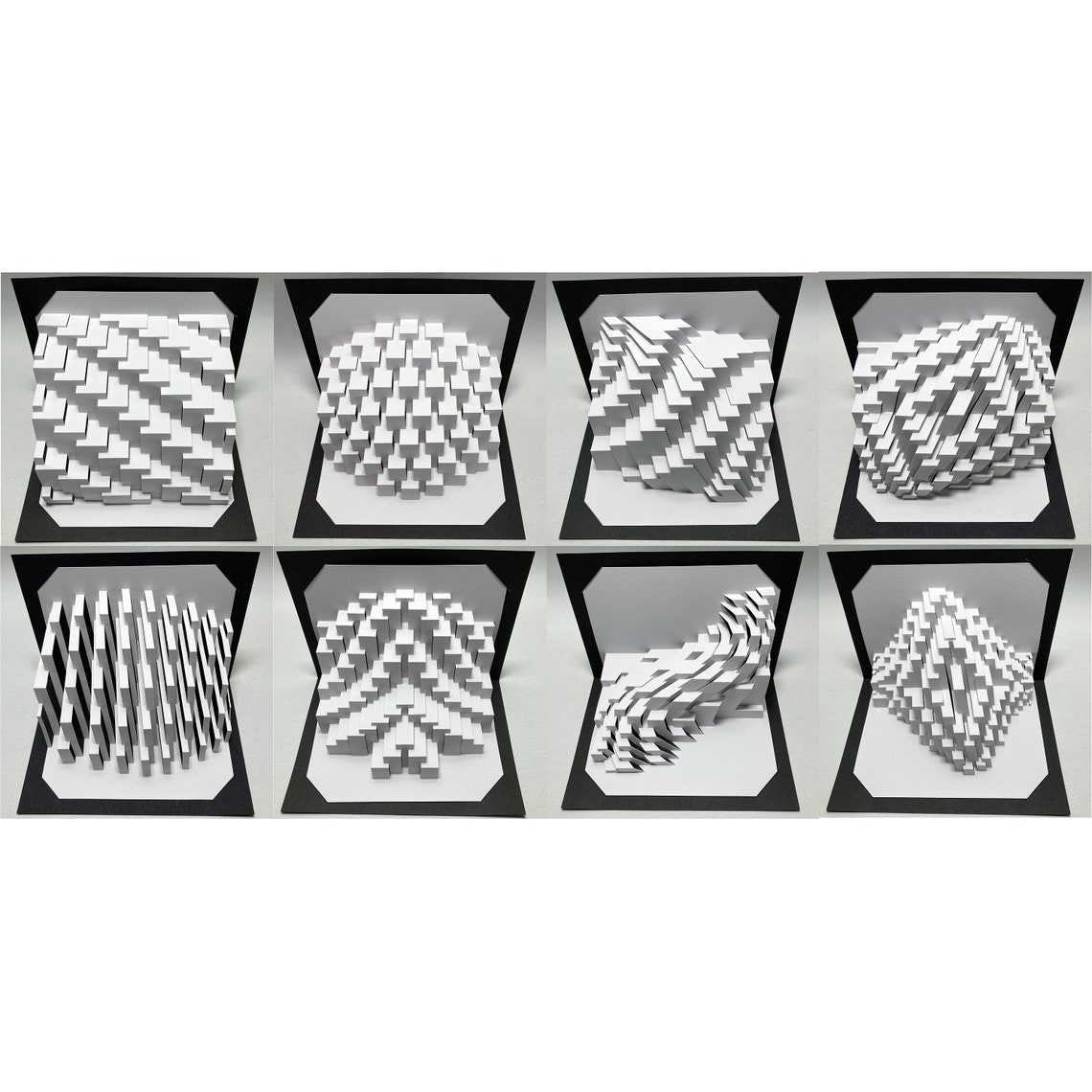 DIY Templates multi Kit V Bulges Kirigami Pop-up Paper Sculpture ...