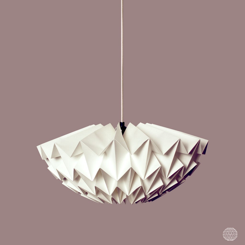 Origami Paper Lampshade: Discus white/ Small - Etsy Australia