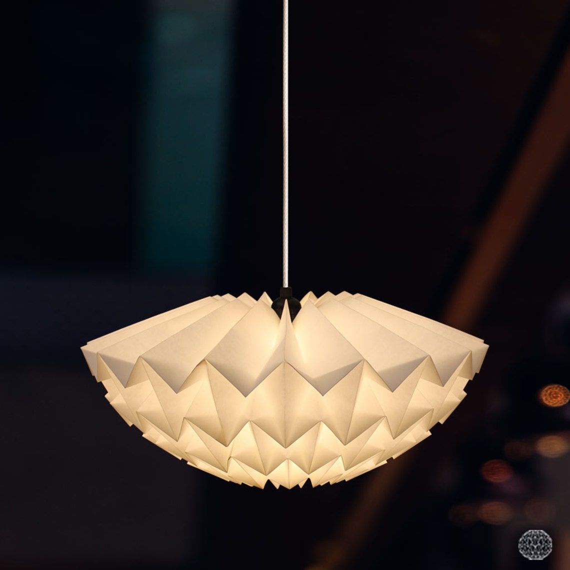 Origami Paper Lampshade: Discus white/ Small - Etsy Australia