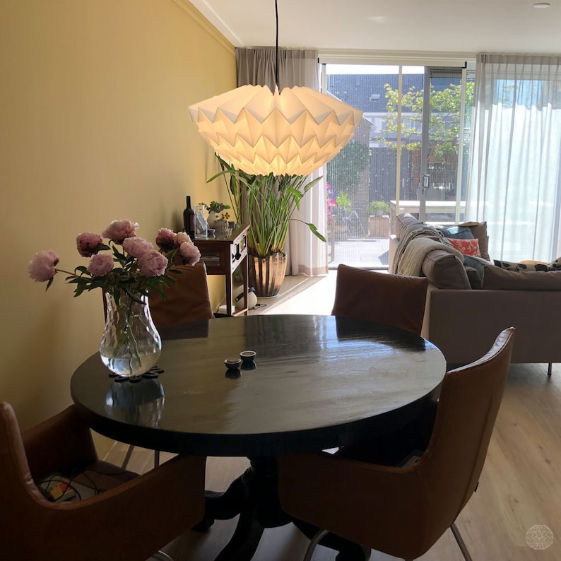 Origami Paper Lampshade: Discus medium White - Etsy