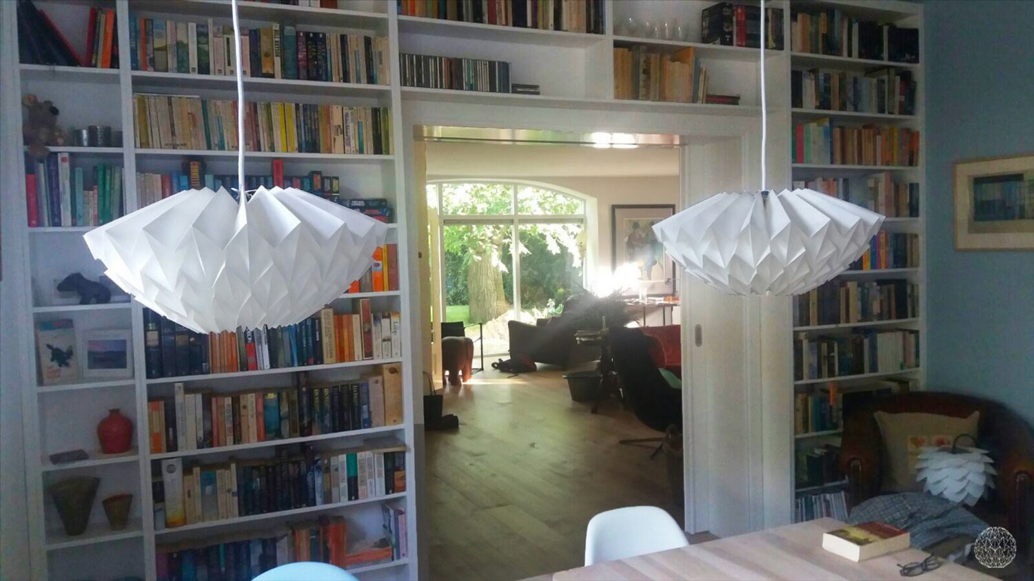 Origami Paper lampshade: Discus white/ small | Etsy