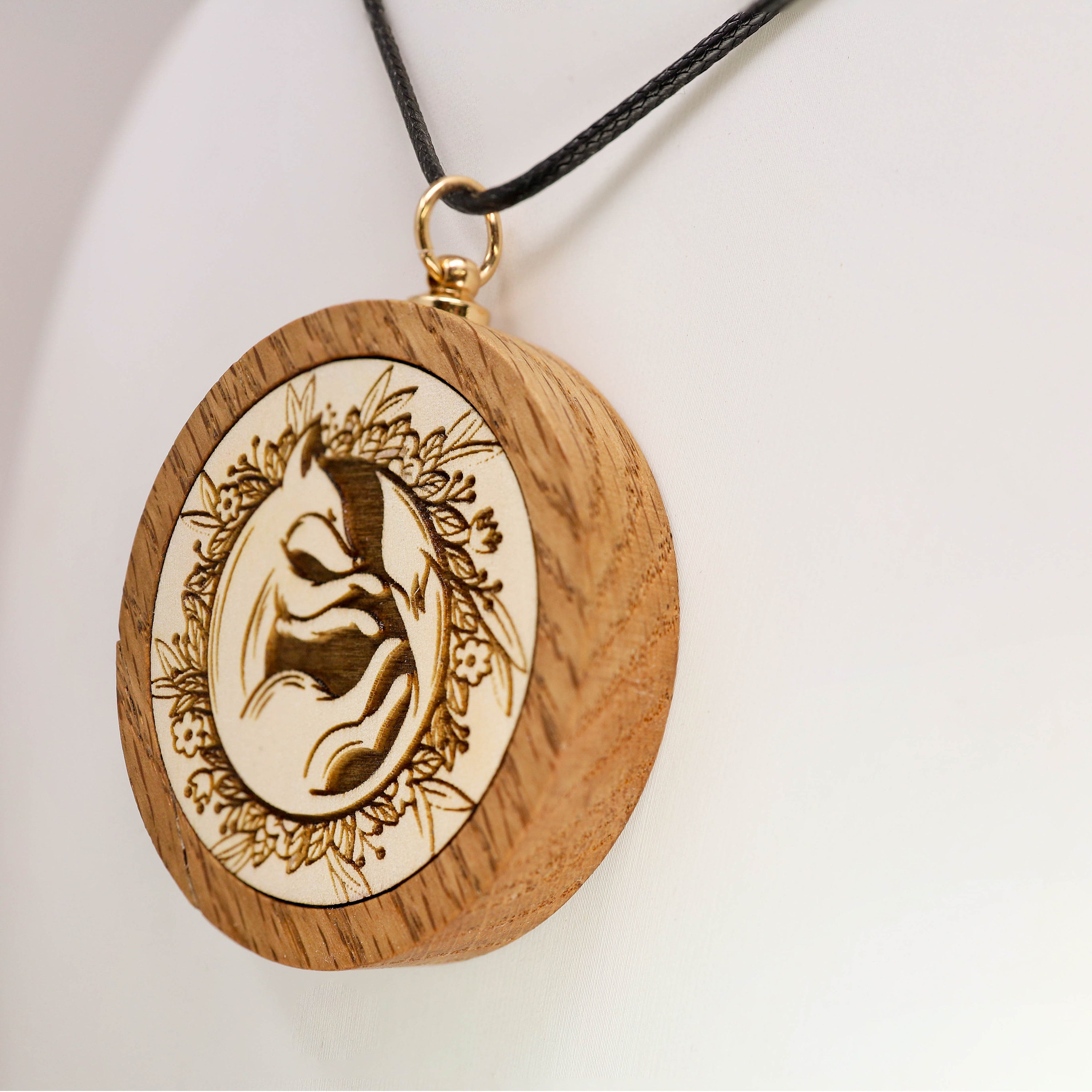 Cute Sleeping Fox Necklace Red Fox Head Pendant Gold Statement Pendant ...