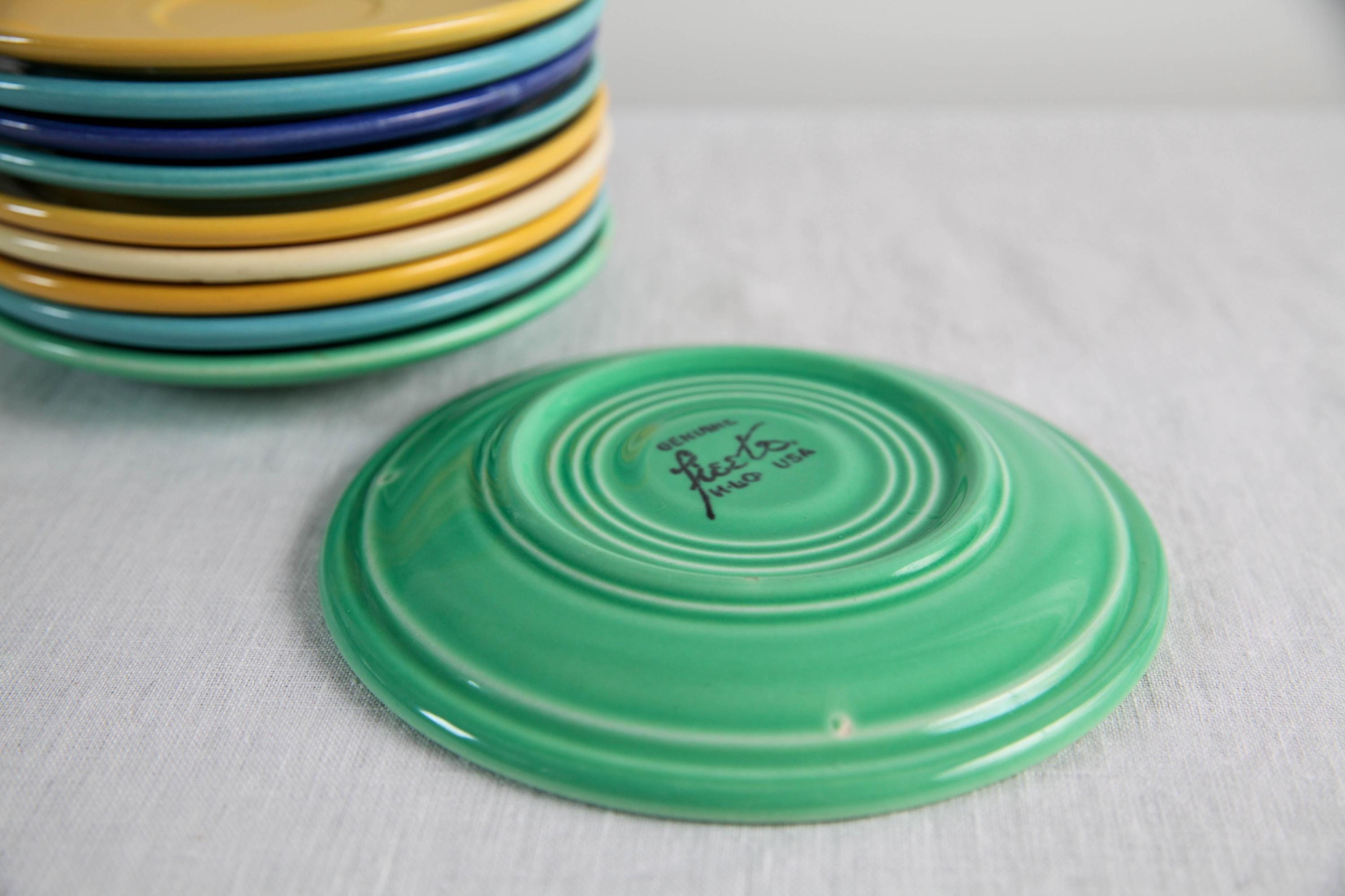 Vintage Fiestaware Dessert, Salad or Bread Plates Turquoise, Green ...