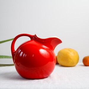 Vintage Red Ceramic Pitcher / Vase / Decanter by Hall - Etsy