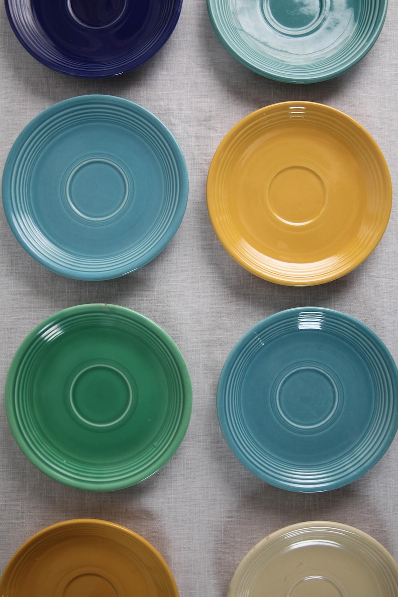 Vintage Fiestaware Dessert, Salad or Bread Plates - Turquoise, Green ...